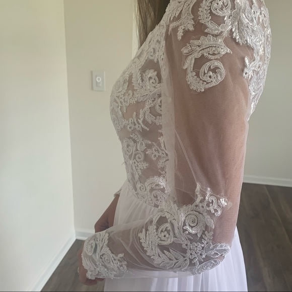 June Bridals | Dresses | June Bridals Gown 8 Bohemian Lace Long Sleeve ...